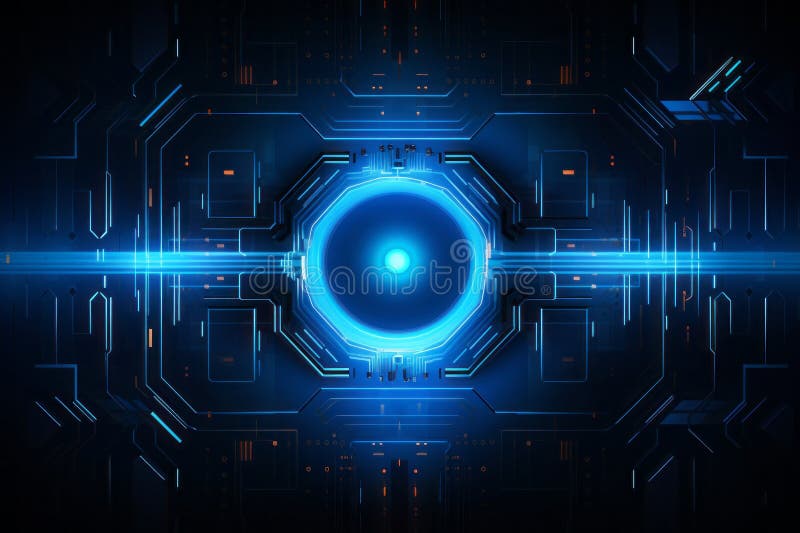 Futuristic Technology Background with Glowing Blue Light Stock ...