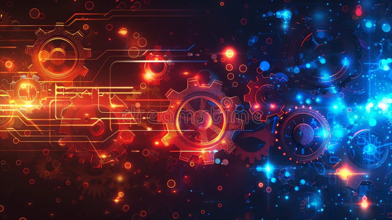 Futuristic Technology Background with Glowing Gears and Circuitry ... Futuristic Technology Background with Glowing Gears and Circuitry ...