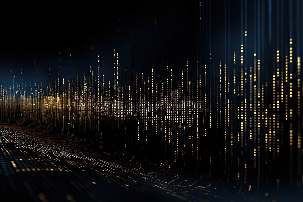 Futuristic Technology Background with Glowing Lines and Dots. 3d Rendering, Abstract Digital ...