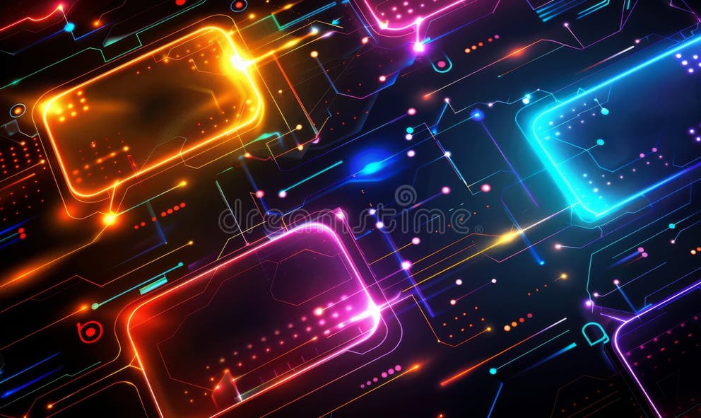 Futuristic Technology Background with Message Speech Bubbles Stock ...