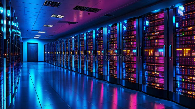 Futuristic Technology Background. Server Database Room Stock Image ...