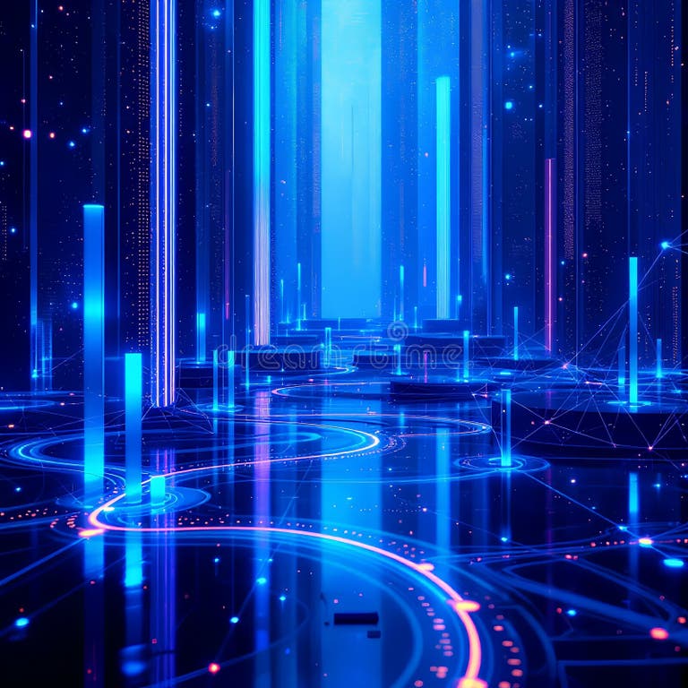 Futuristic Technology Backgrounds. Glowing Digital Elements. Sci-Fi Inspired Designs. Abstract ...