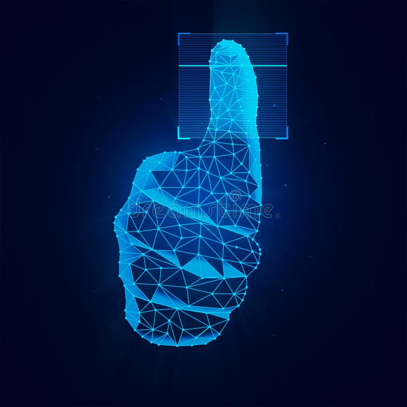 Futuristic Technology Biometric Verification Concept Background with ...