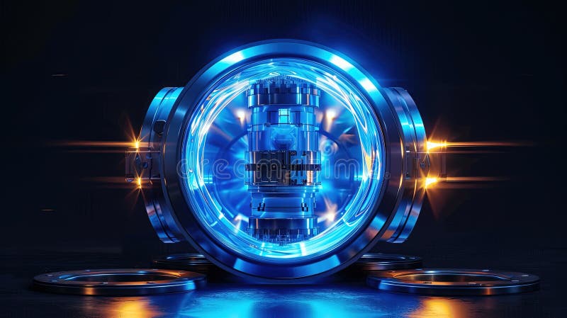 Futuristic Technology with Blue Glow and Metal Components Stock ...