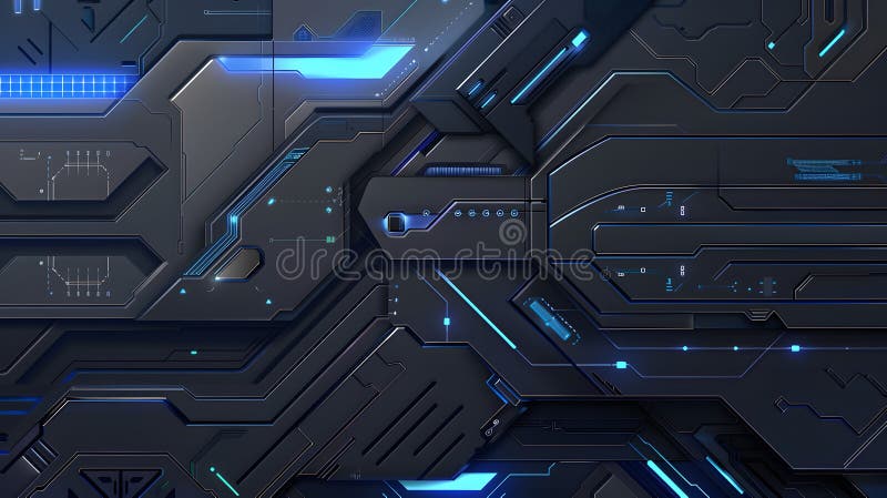 Futuristic Blue and Gray Tech Panel Background, Ai Generated Stock ...