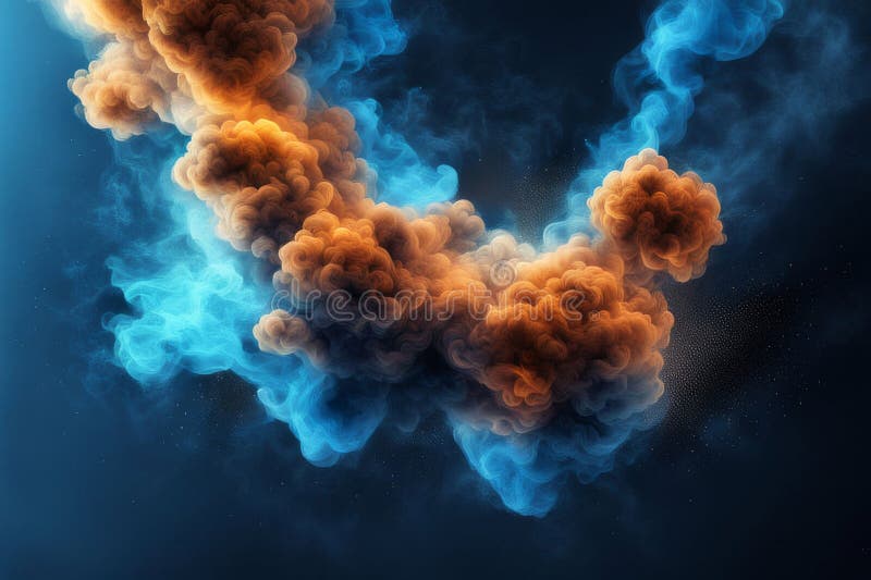 Futuristic Technology Blue Smoke Explosion Background Stock ...