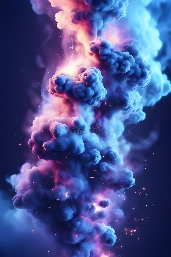 The Futuristic Technology Blue Smoke Explosion Background Design with ...