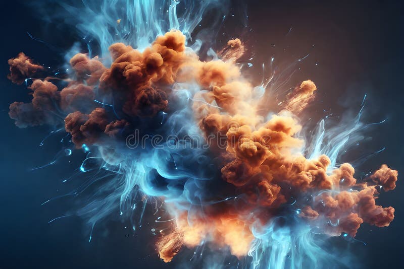 The Futuristic Technology Blue Smoke Explosion Background Design with ...