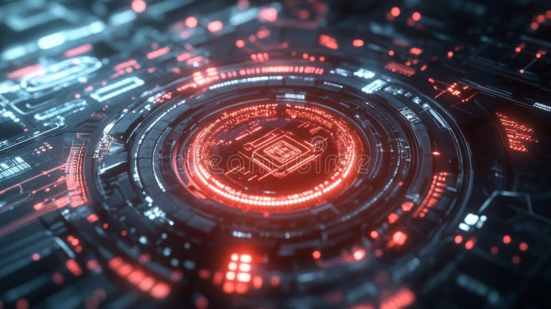 Futuristic Technology Central Processing Unit Interface Design Stock ...