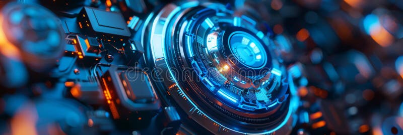 Futuristic Technology Circuit with Glowing Blue Core Symbolizes ...