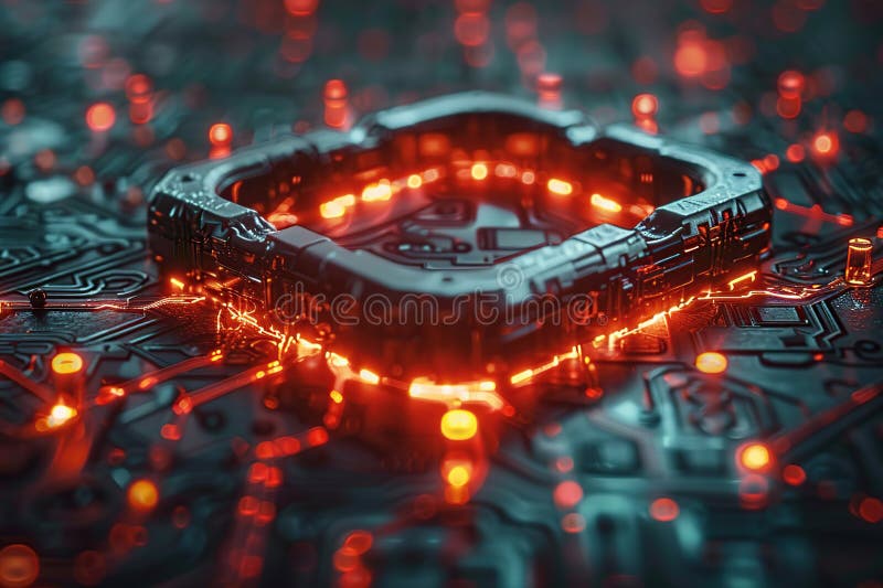 Futuristic Technology Circuitry Stock Illustration - Illustration of ...