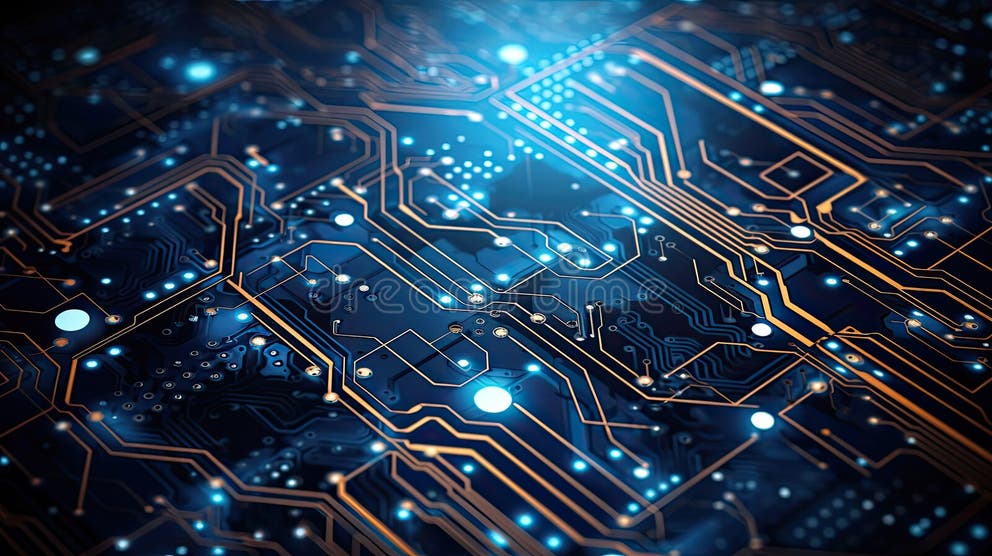 Futuristic Technology Circuits Stock Illustration - Illustration of ...