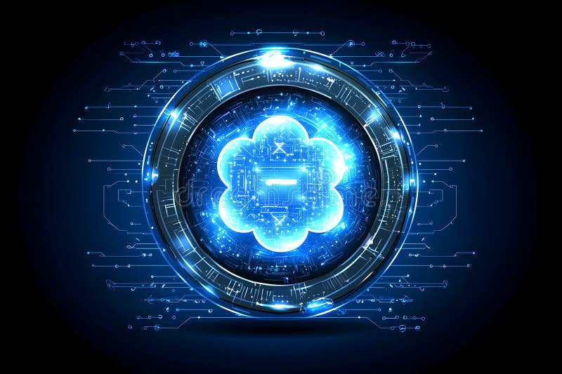 Futuristic Technology Circular Data Network Design Stock Illustration ...