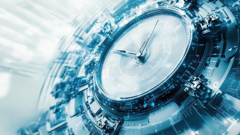 Futuristic Technology Concept with Abstract Clock Design for Innovation ...