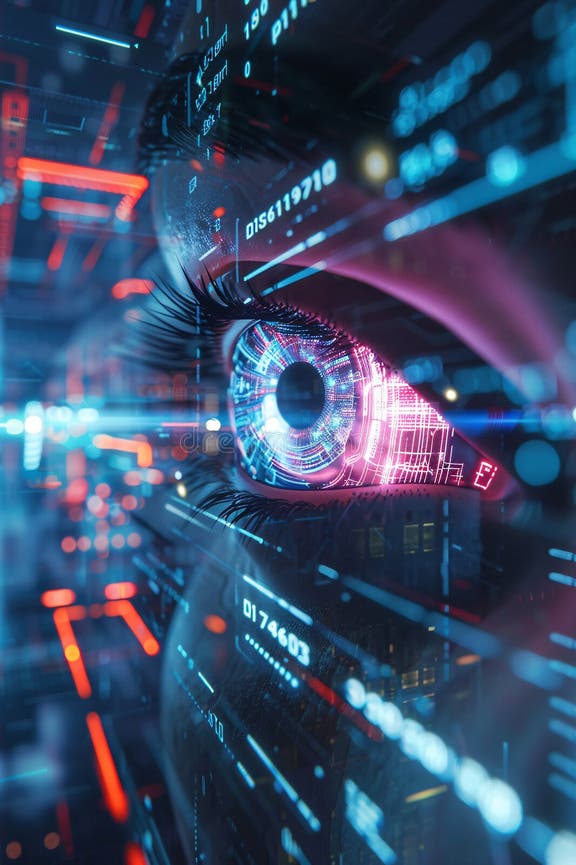 Futuristic Technology Concept in Abstract Computer Cyberspace System ...