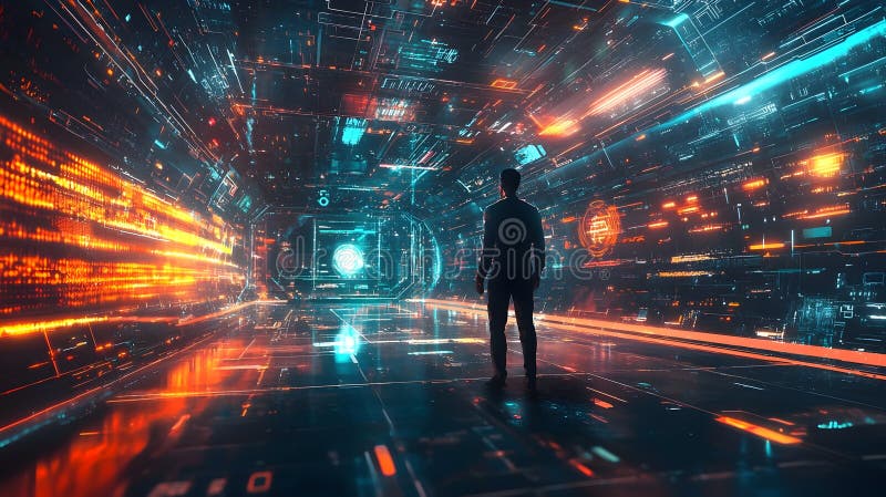 Futuristic Technology Concept with Abstract Digital Backdrop Stock ...