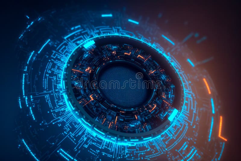Futuristic Technology Concept. Circular Hud Element Virtual Reality ...
