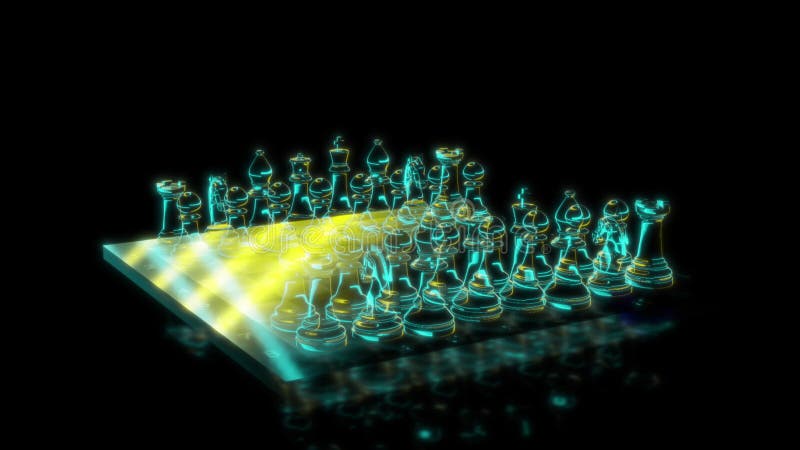 Render 3D Animation of the Model Chess on a Black Background Future ...
