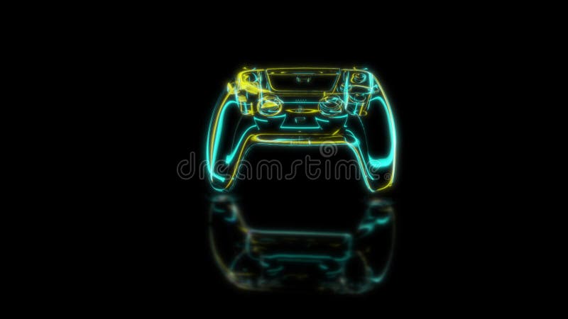 Render 3D Animation of the Model Dualsense Controller on a Black ...