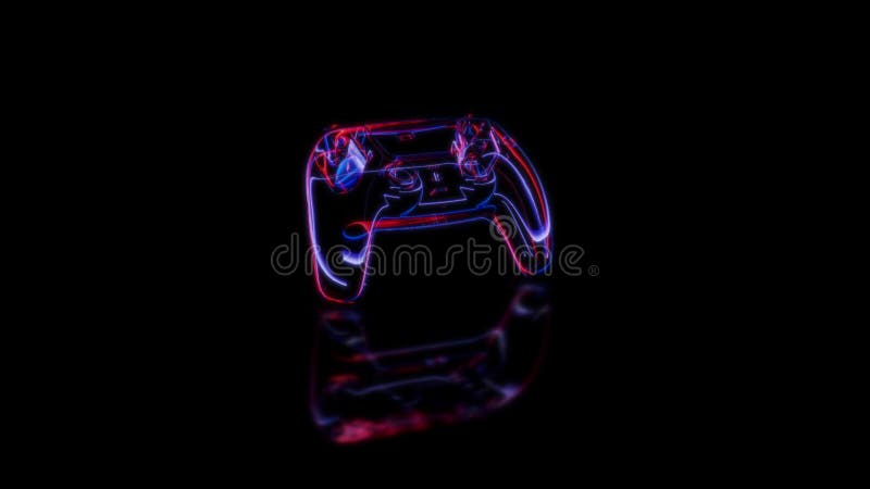 Render 3D Animation of the Model Dualsense Controller on a Black ...