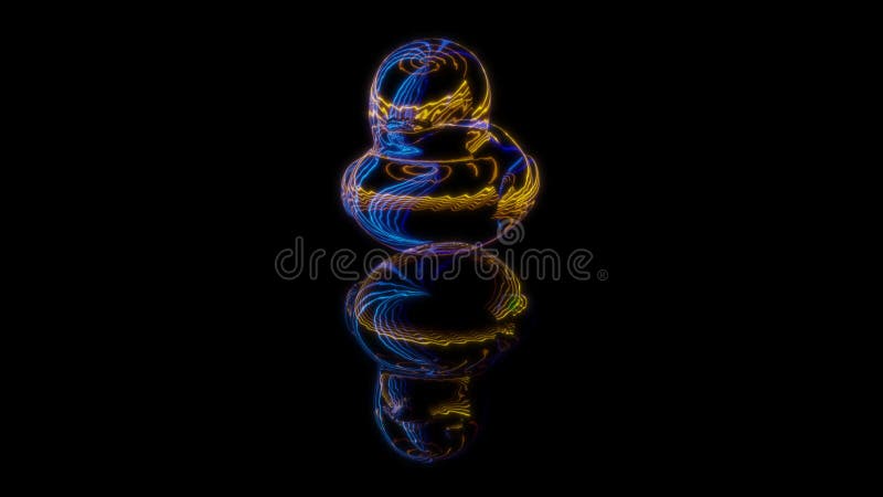 Render 3D Animation, Model Duck in a Pot on a Black Background Stock ...