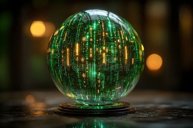 Futuristic Technology Concept with Digital Code Sphere for Sci-Fi ...