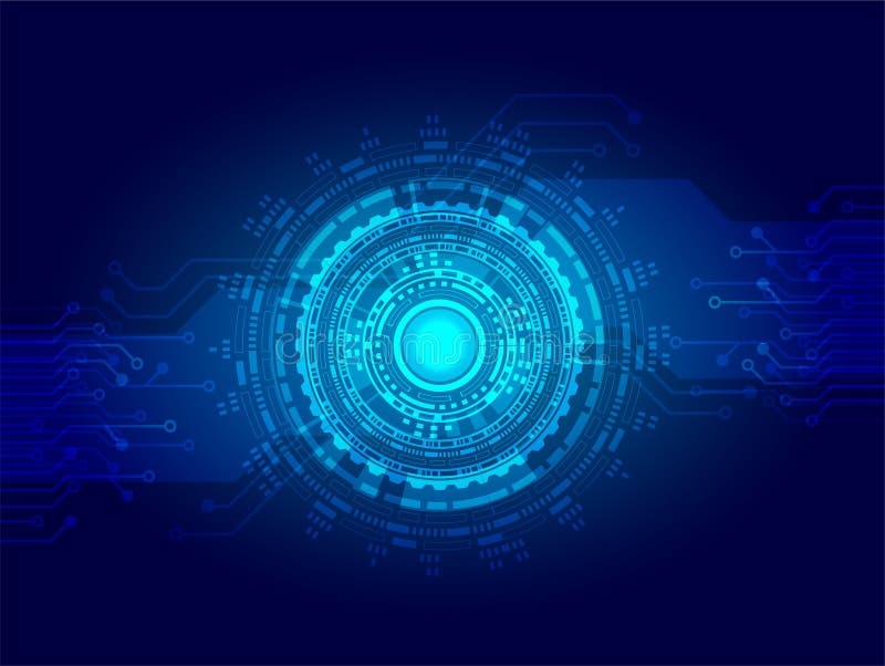 Futuristic Technology Concept. Gear Wheel Technology Glow Light and ...