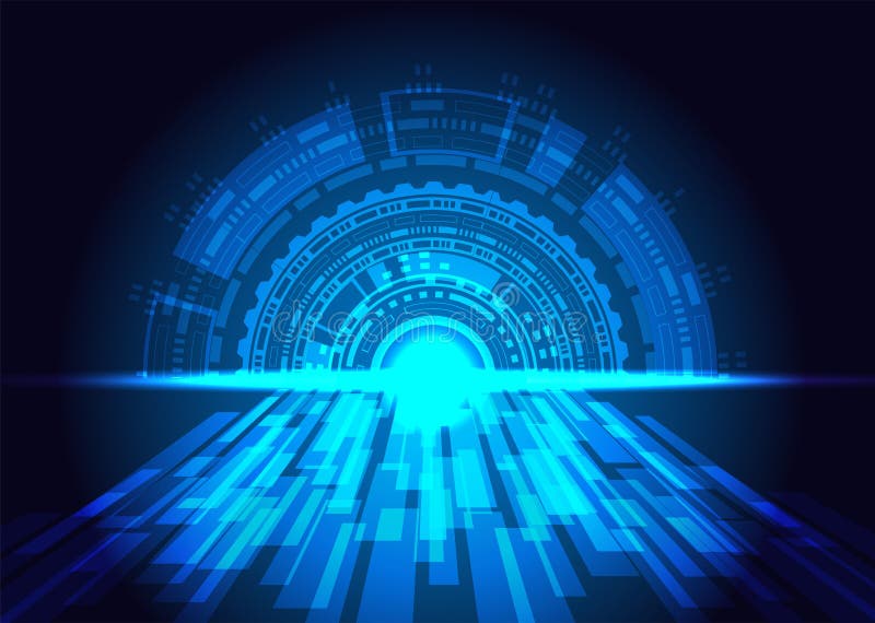 Futuristic Technology Concept. Gear Wheel Technology Glow Light ...