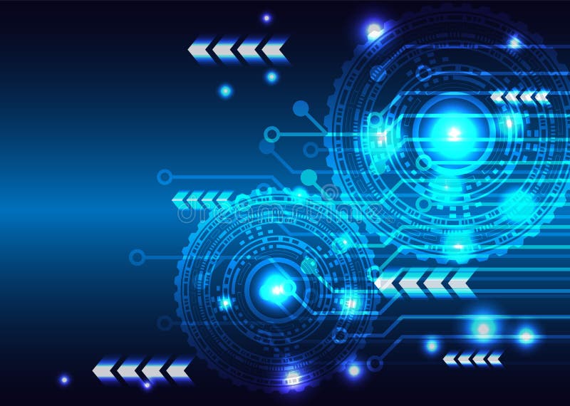 Futuristic Technology Concept. Gear Wheel Technology Glow Light ...