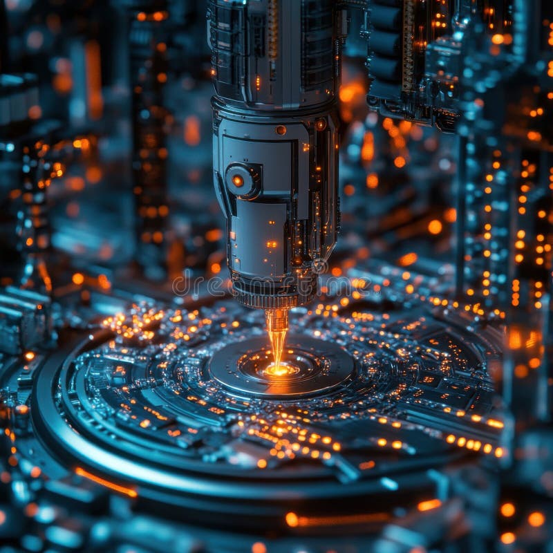 Futuristic Technology Concept with Neon Lights and Circuit Design Stock ...