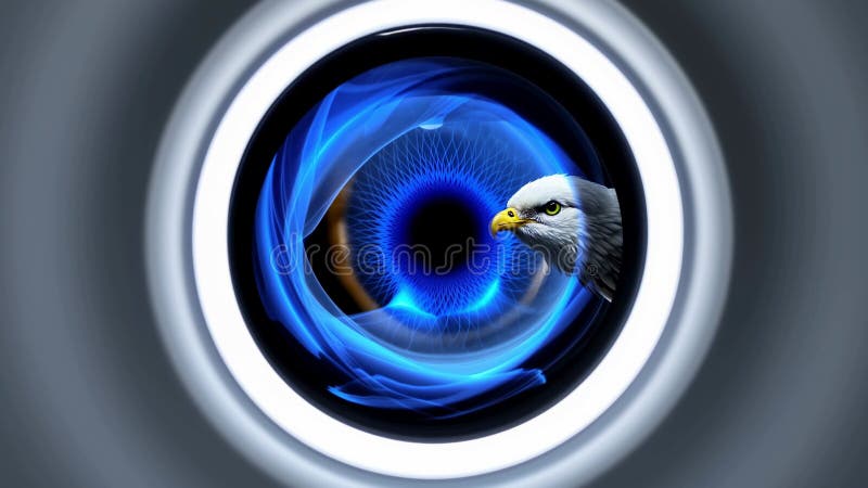 Futuristic Technology Concept Showing Bright Blue Digital Eye Scanner ...