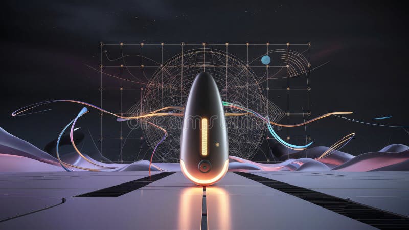 Futuristic Technology Concept, Sleek Egg-Shaped High Quality Image ...