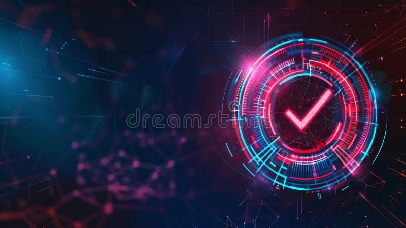 Futuristic Technology Concept. Technological Interface with Checked ...