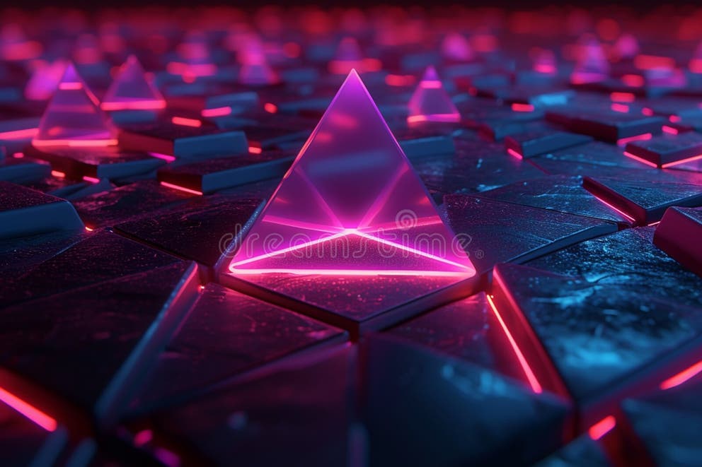 Futuristic Technology Concept Triangle Pixel Geometric Abstraction with ...