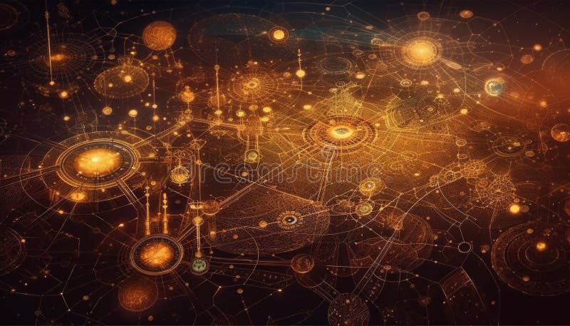 Futuristic Technology Connects Global Communications in Abstract Space ...