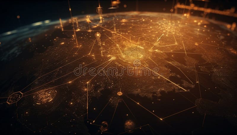 Futuristic Technology Connects Internet, Space and Communication Sphere ...