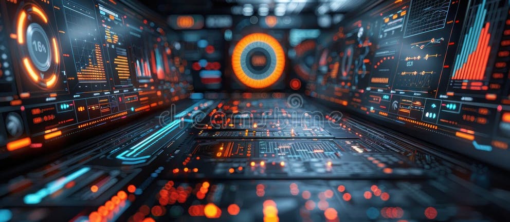 Futuristic Technology Control Panel Stock Illustration - Illustration ...