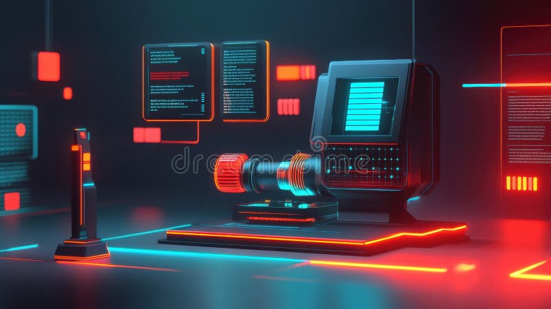 Cyberpunk Control Panel stock illustration. Illustration of vibrant ...