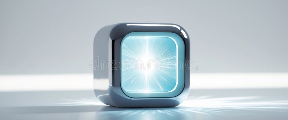 Futuristic Technology Cube with Glowing Core Stock Photo - Image of ...