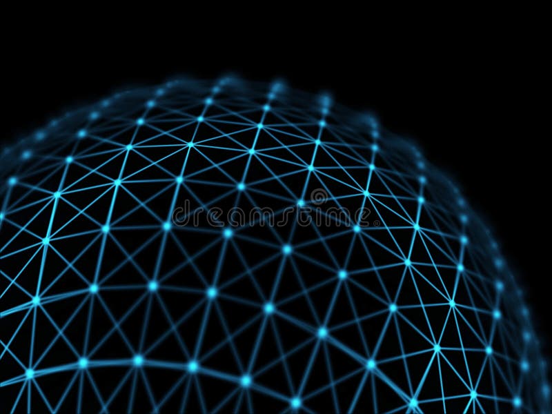 Futuristic Technology Cyber Sphere Connection World Network, Computer ...