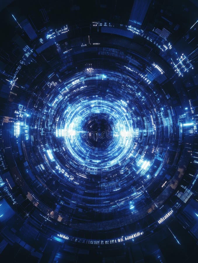 Digital Vortex Tunnel Futuristic Technology Data Flow Energy Abstract ...