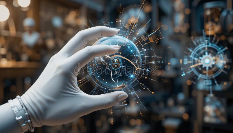 Futuristic Technology Depicting Interactions with a Digital Globe ...