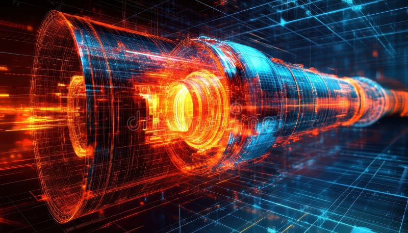 Futuristic Technology Depiction Featuring a Vibrant, Glowing Energy ...