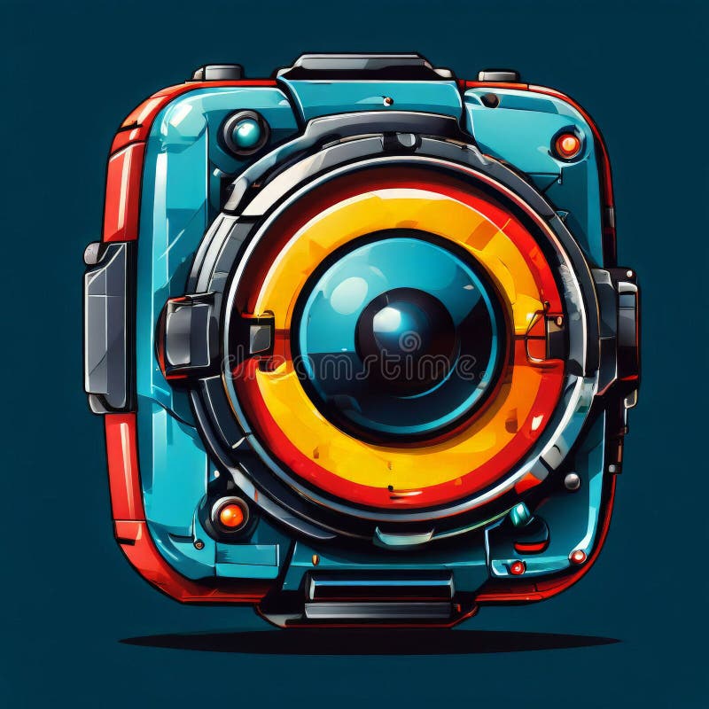 Futuristic Technology Design Concept with Camera Stock Illustration ...