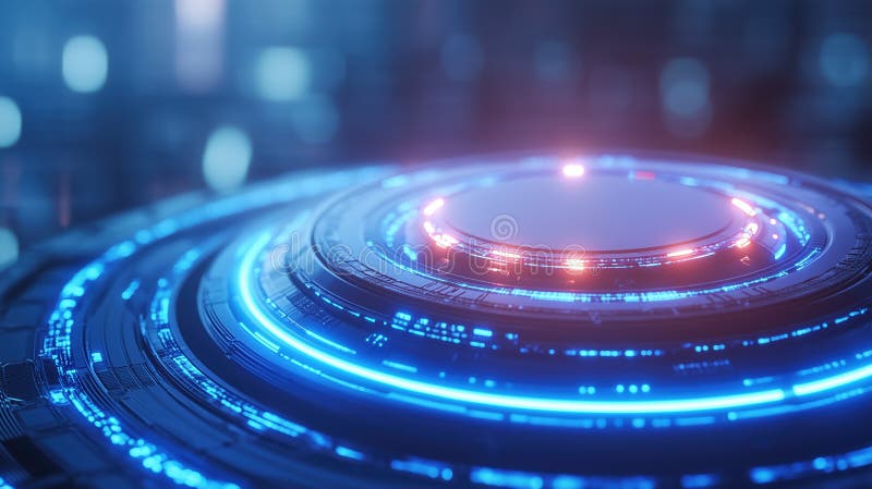 Futuristic Technology Design Featuring Glowing Circular Patterns and ...