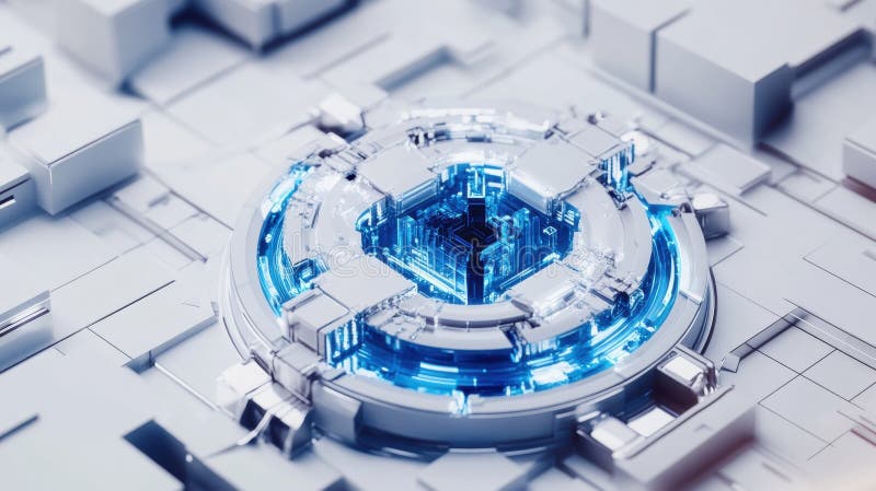 Futuristic Technology Design Featuring a Glowing Circular Structure ...