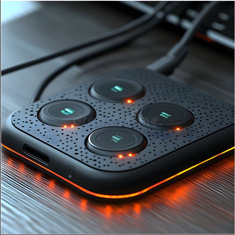 Set of Four Buttons with a Metal Base. Stock Vector - Illustration of ...