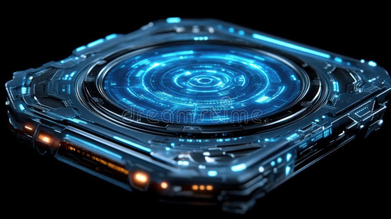 Sci-Fi Tech Interface Device Stock Illustration - Illustration of ...