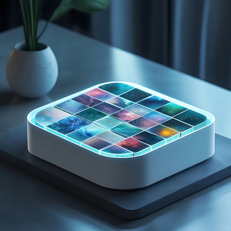 Futuristic Technology Device with a Mosaic of Vibrant Colors and ...