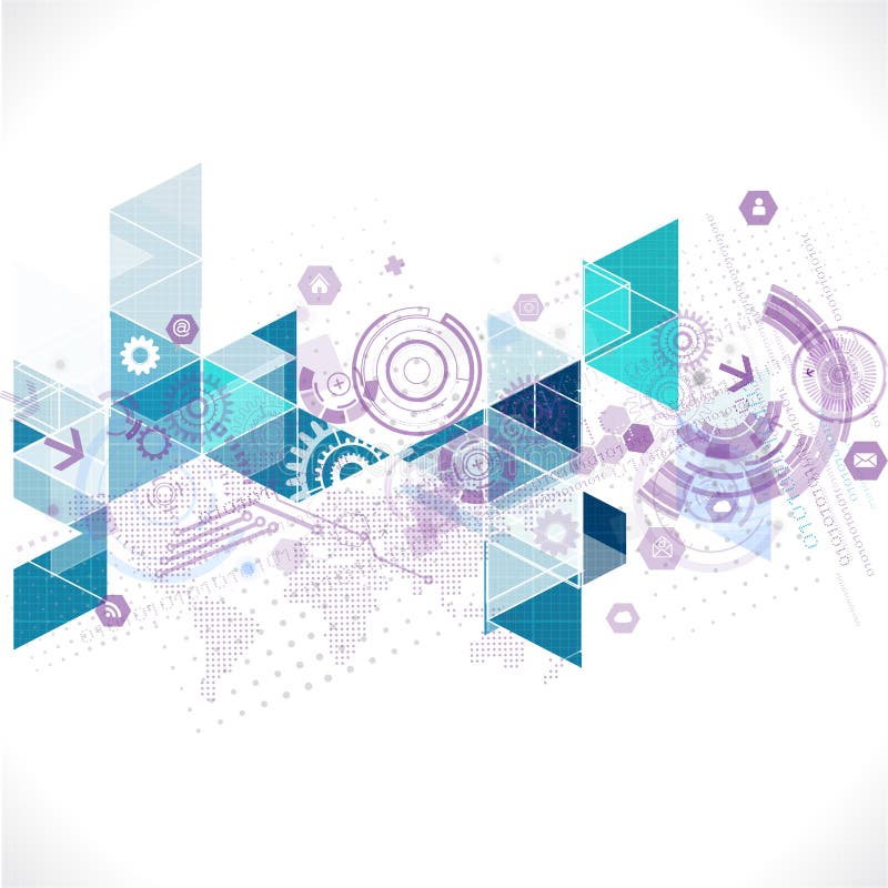 Futuristic Technology with Digital and Gear Element Concept Stock ...